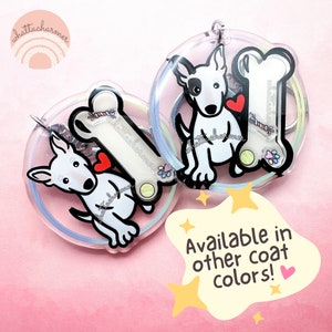 Red Bull Terrier Keychain, English Bull Terrier Keyring, Miniature Bull ...