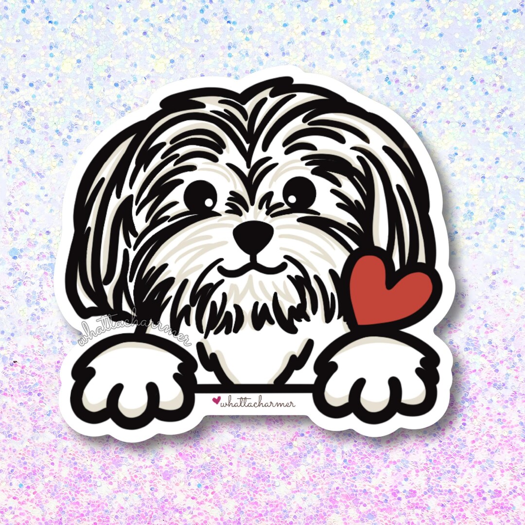White Shih Tzu Sticker, Maltese Sticker, Shih Tzu Vinyl Decal, Shih Tzu ...