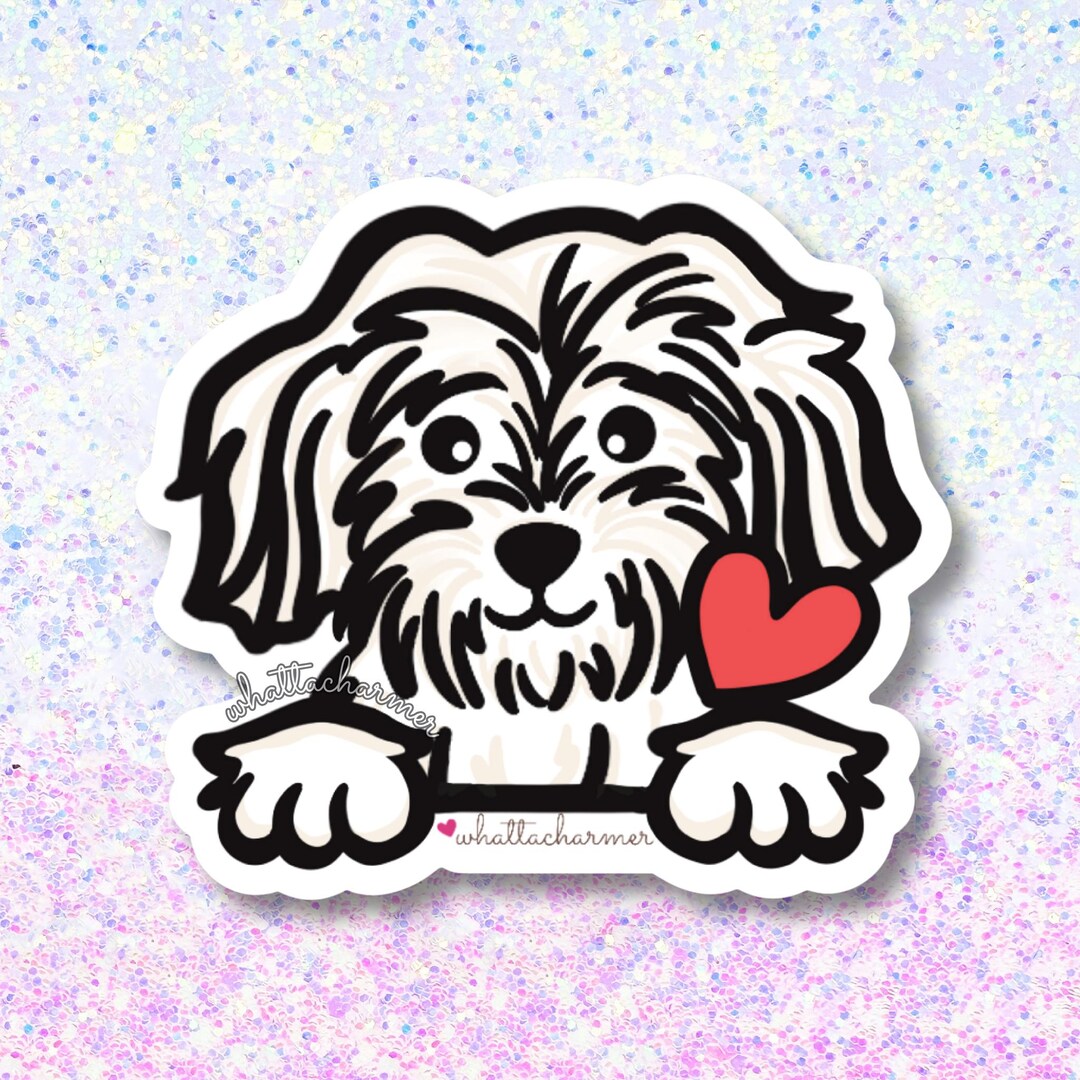 Maltese Dog Sticker, Havanese Dog Sticker, Maltese Vinyl Decal, White ...