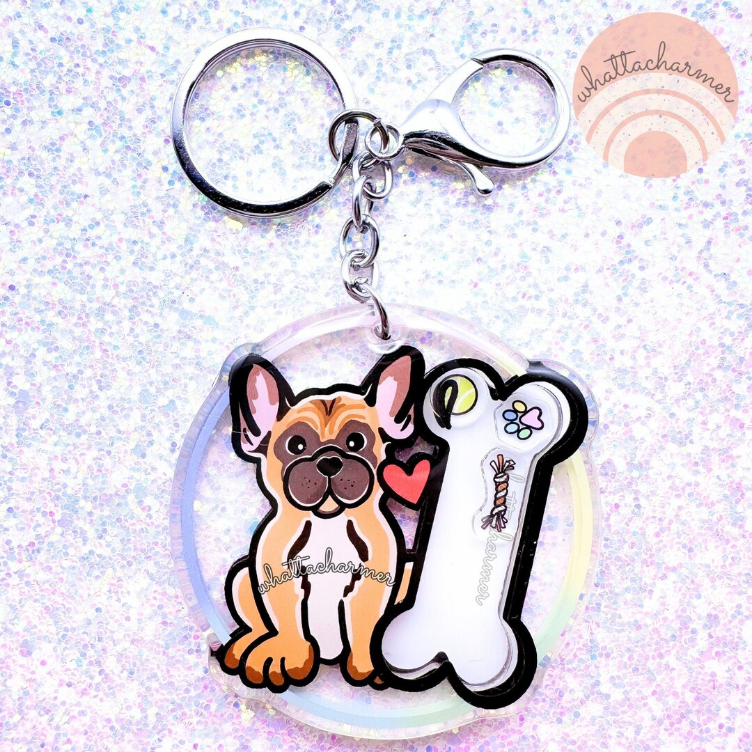 Fawn French Bulldog Keychain, Frenchie Dog Keyring, Frenchie Dog Mom ...