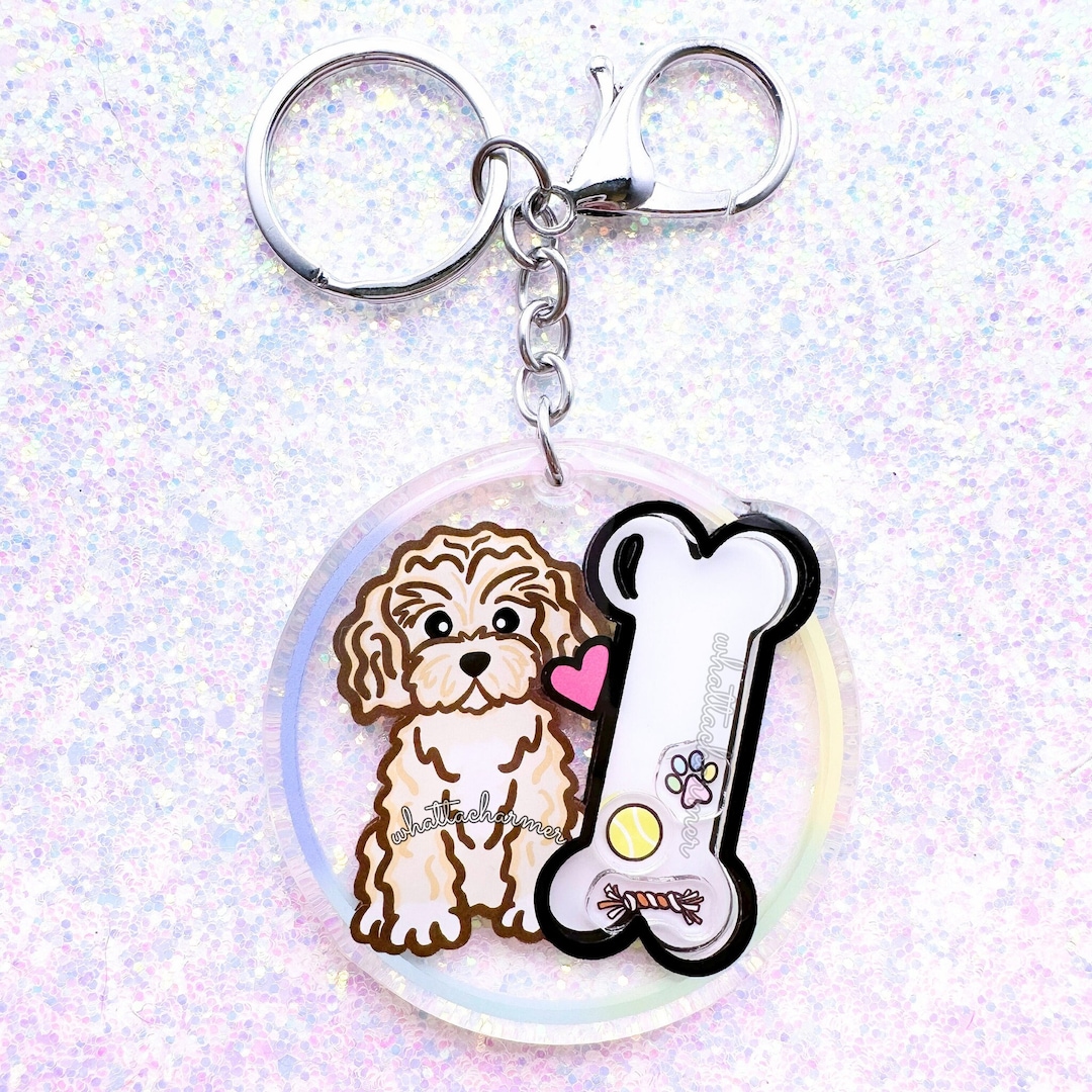 Apricot Cavapoo Acrylic Keychain, Cavapoo Mom Keyring, Cavapoo Puppies ...
