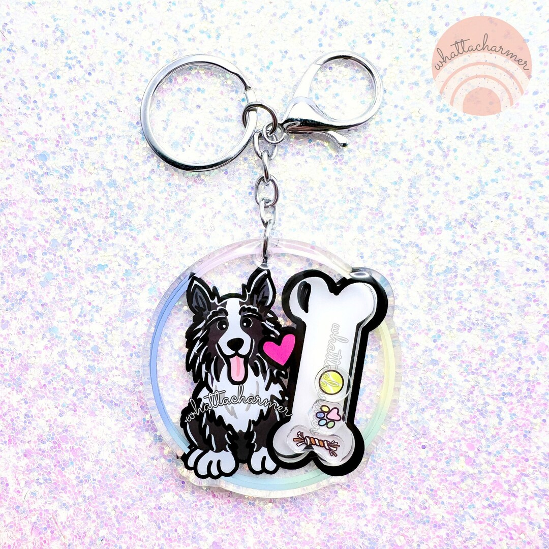 Black Shetland Sheepdog Keychain, Black Sheltie Keyring, Shetland Dog ...