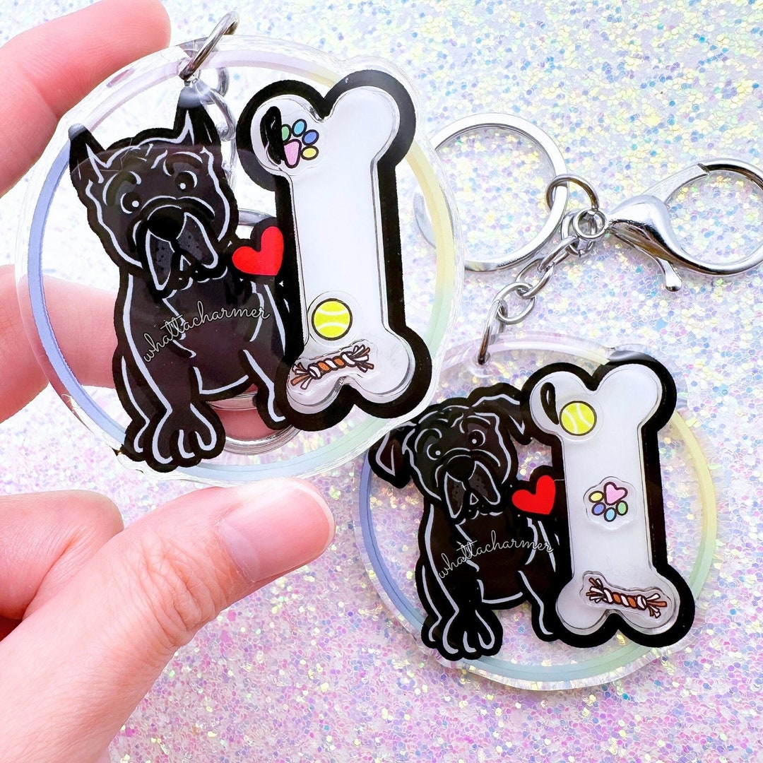 Black Cane Corso Keychain, Cane Corso Dog Keyring, Corso Dog Mom Charm ...