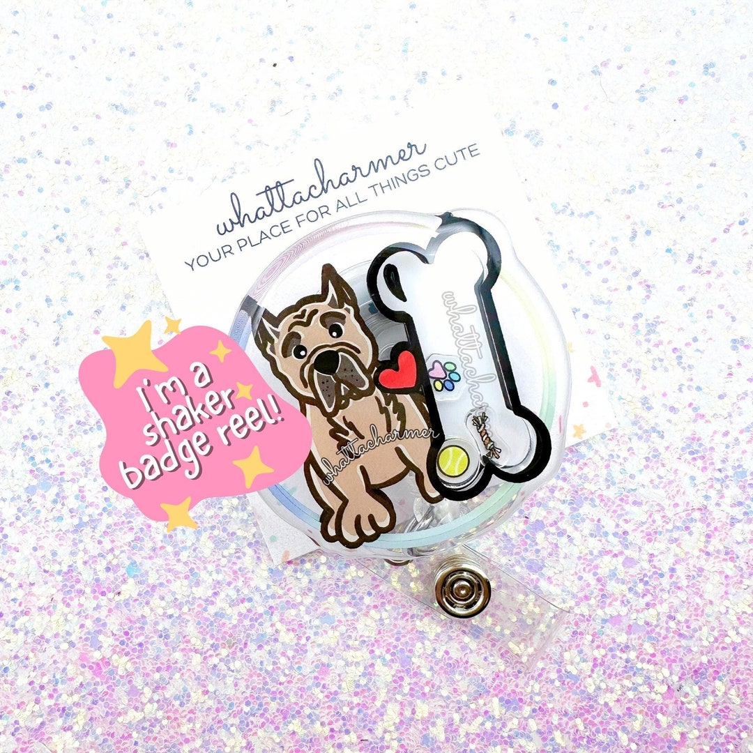 Fawn Cane Corso Badge Reel, Cropped Ears Cane Corso Badge, Cane Corso ...