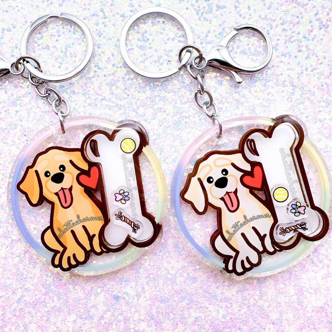 Yellow Labrador Retriever Keychain, Golden Labrador Keyring, Labrador ...