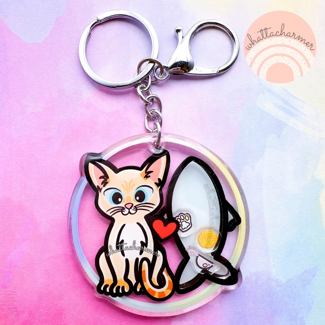Flame Point Siamese Cat Keychain, Flame Point Siamese Keyring, Orange ...