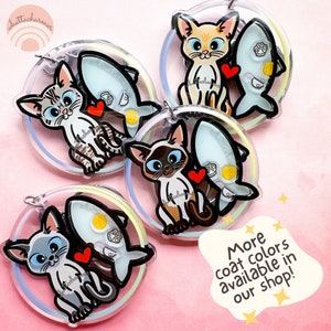 Blue Point Siamese Cat Keychain, Blue Siamese Cat Keyring, Siamese ...