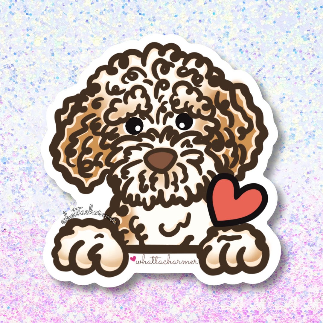 White and Orange Lagotto Romagnolo Sticker, Lagotto Vinyl Decal ...
