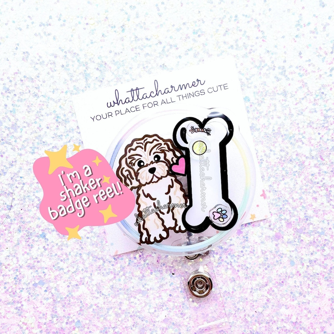 Apricot Cavapoo Badge Reel, Cream Cavapoo Badge, Cavapoo Puppy ID ...