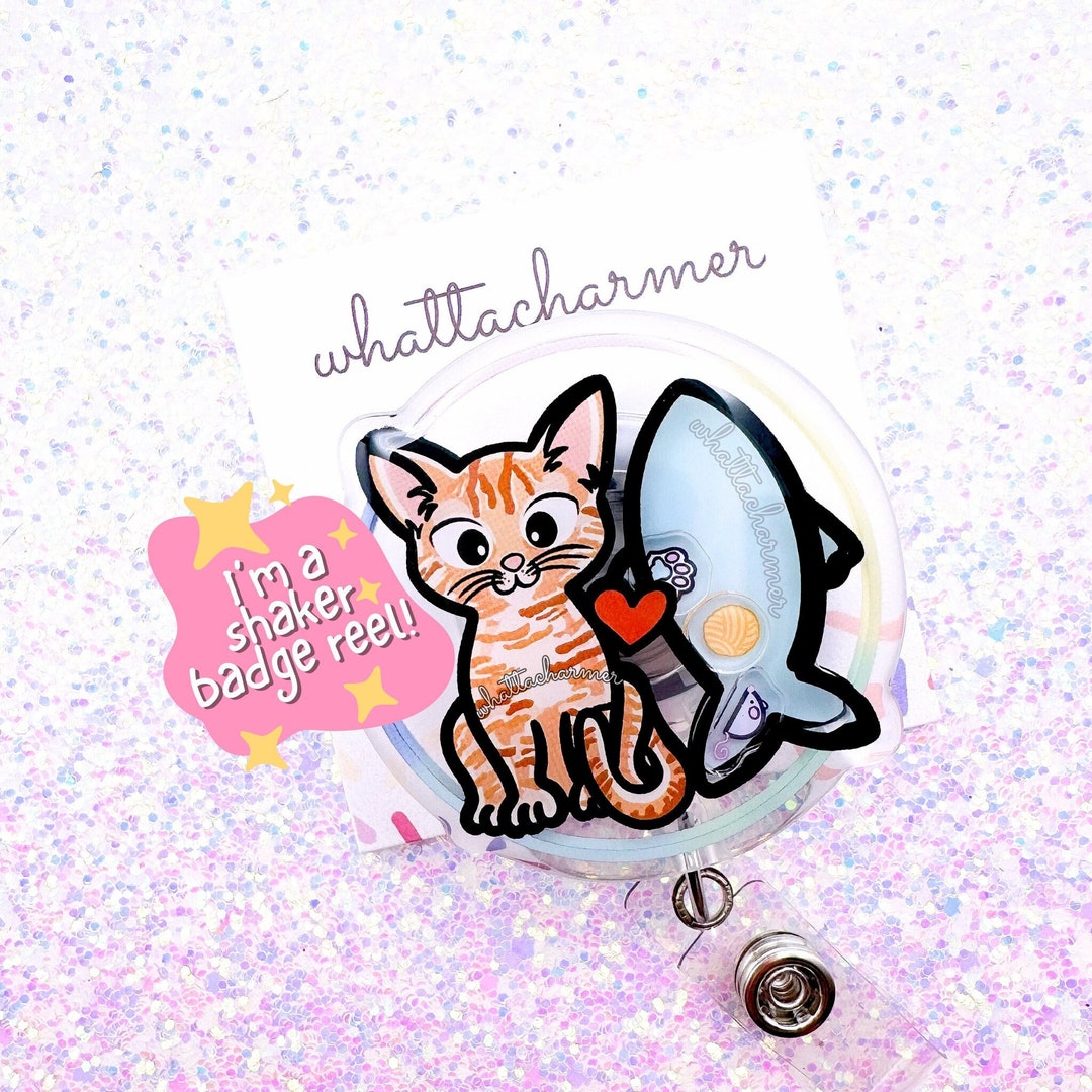 Shorthaired Orange Tabby Cat Badge Reel, Tabby Kitty Badge, Orange ...