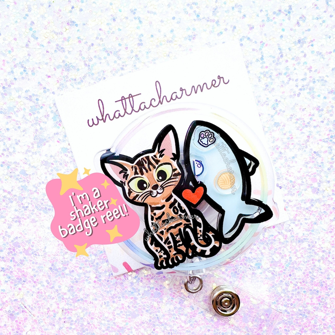 Bengal Cat Badge Reel, Bengal Kitty Badge, Bengal Kitty Badge Clip ...