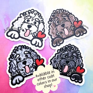 White Poodle Sticker, White Standard Poodle Vinyl Decal, Cute Dog ...