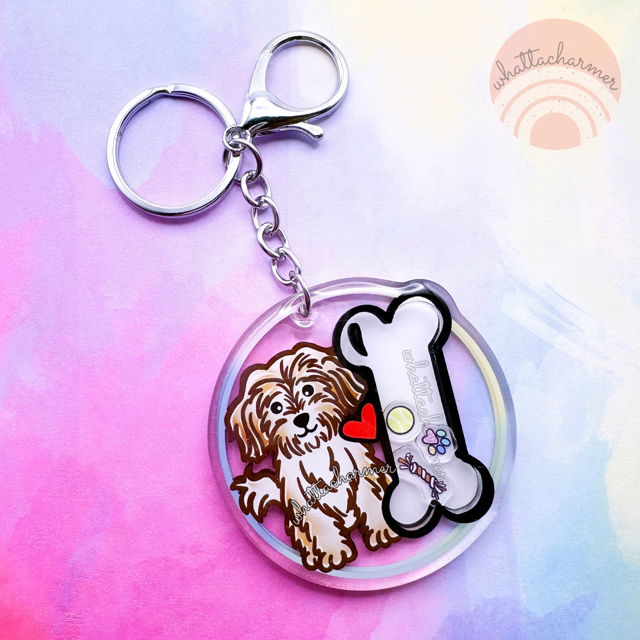 Gold Sable Havanese Dog Keychain, Havanese Keyring, Havanese Mom Charm ...