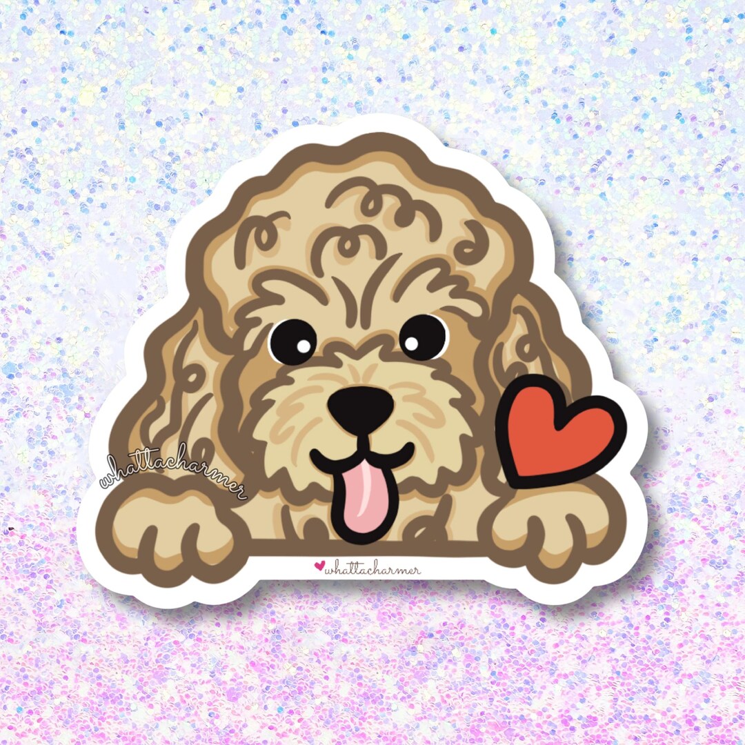 Apricot Toy Poodle Sticker, Toy Poodle Vinyl Decal, Doodle Dog Sticker ...