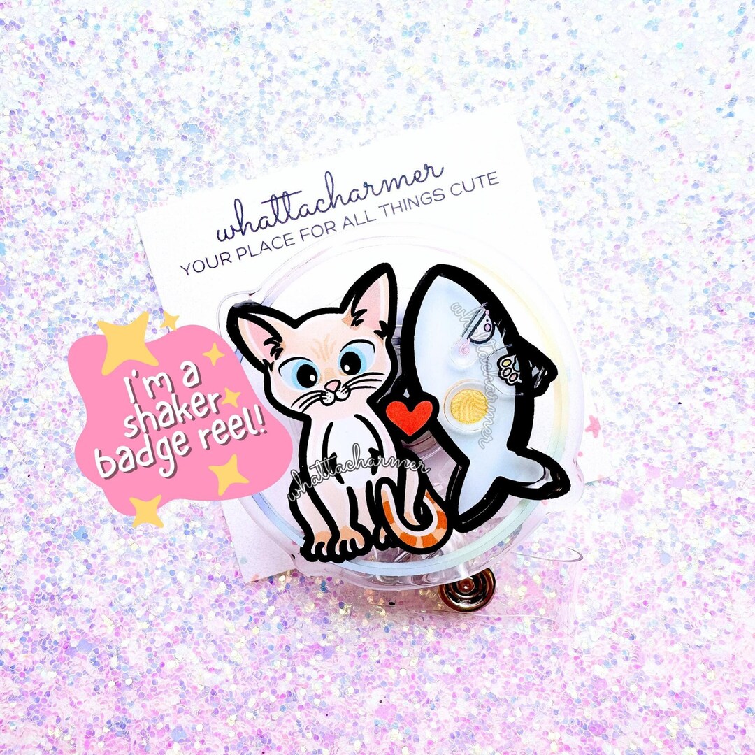 Flame Point Siamese Cat Badge Reel, Miniature Siamese Kitten Badge ...