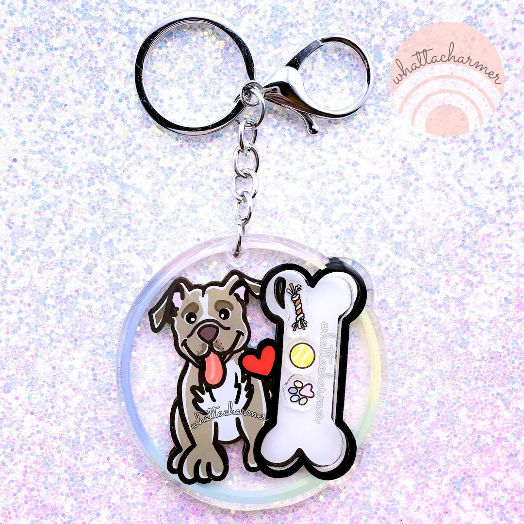 Blue Fawn Pitbull Acrylic Keychain, Pitbull Mama Keyring, Pitbull Puppy ...