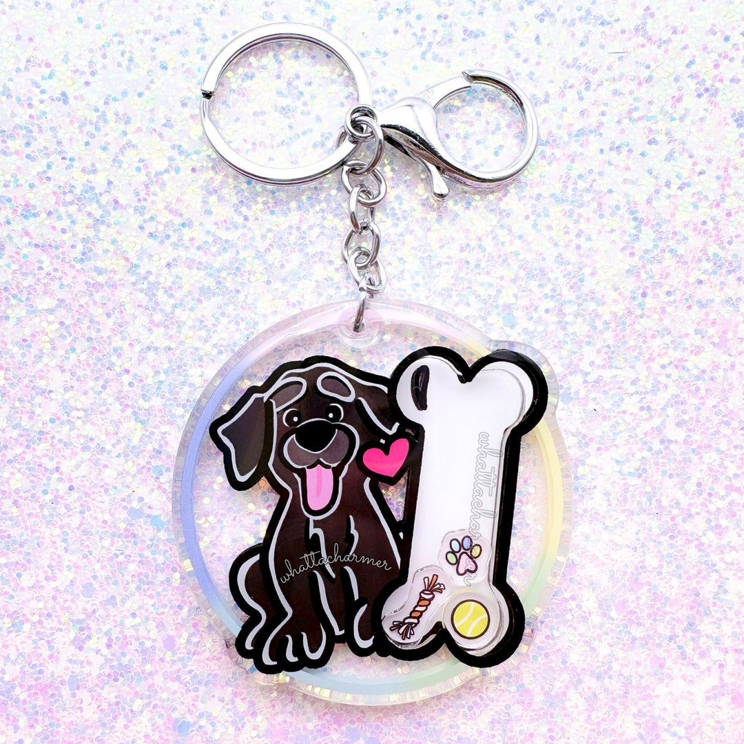Black Labrador Retriever Keychain, Black Lab Keyring, Black Lab Charm ...