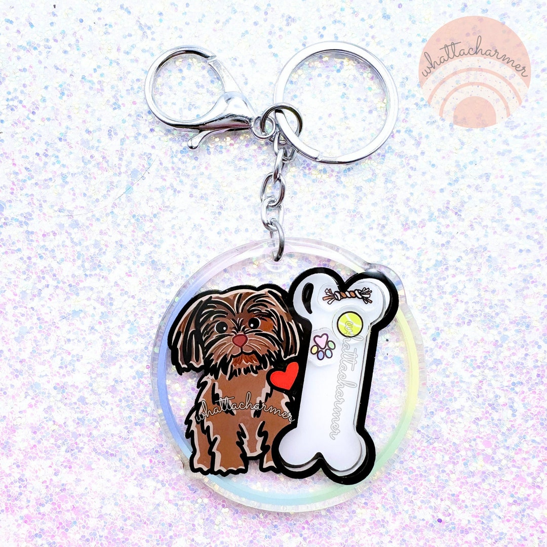 Liver Shih Tzu Keychain, Shih Tzu Dog Keyring, Shih Poo Dog Charm, Shih ...