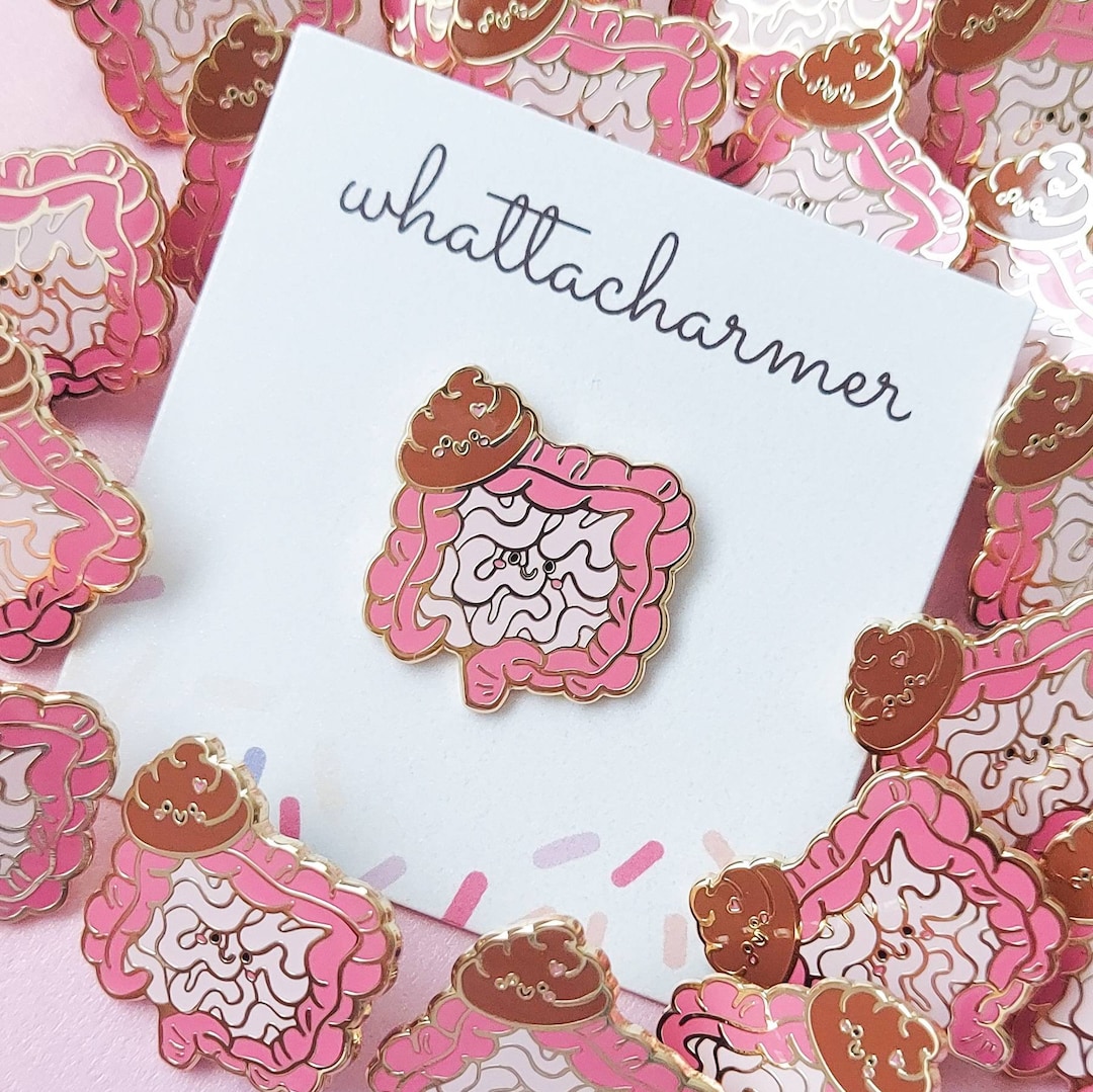 Colon Gastroenterology Enamel Pin, Small Intestines Pin, Large ...