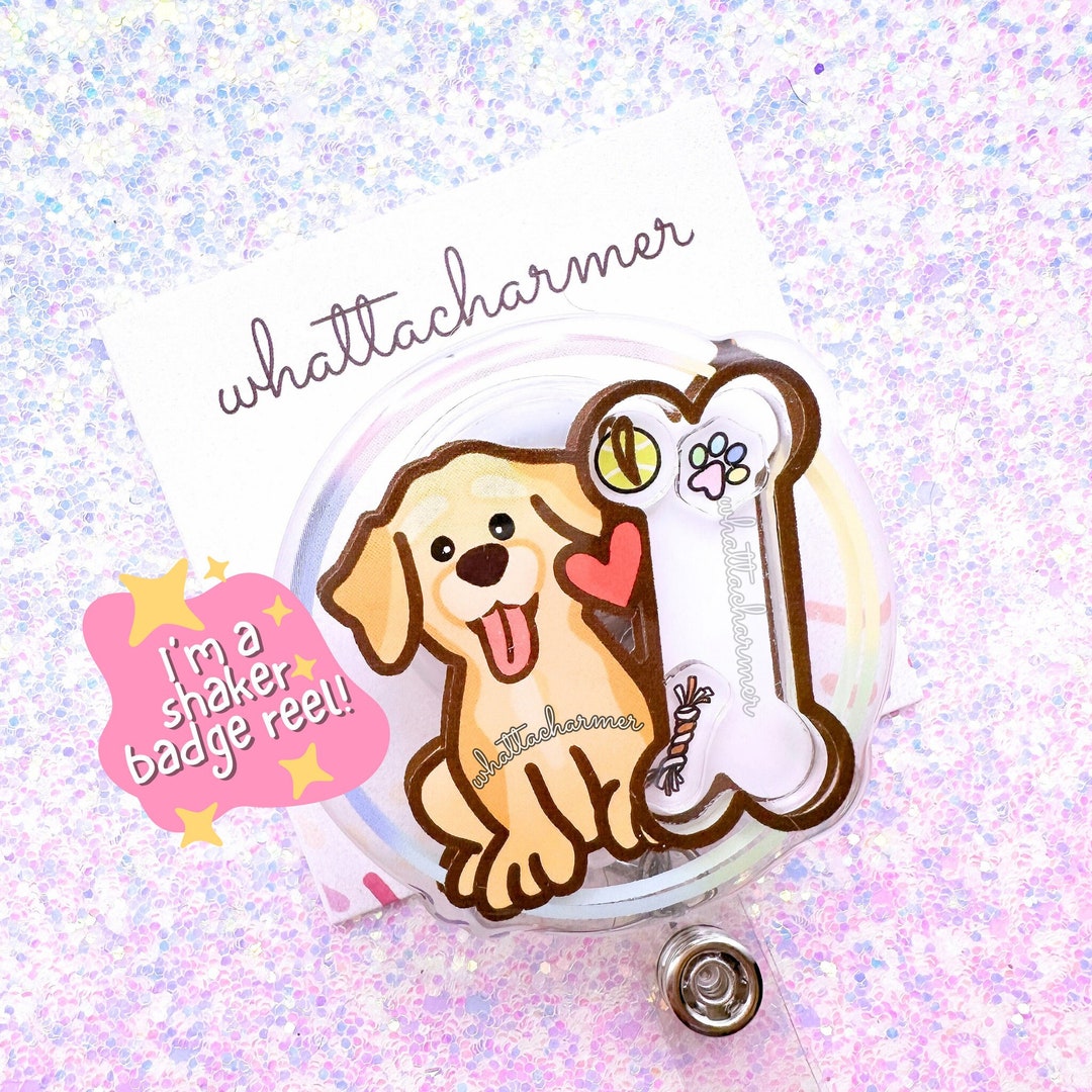 Yellow Labrador Retriever Badge Reel, Yellow Lab Badge, Labrador Badge ...