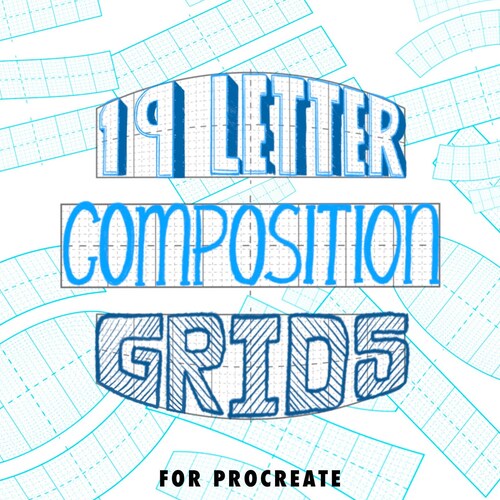 19 Procreate Composition Letter Grid Templates Brushes for - Etsy