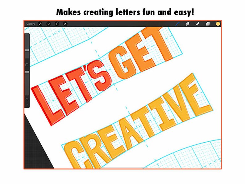 43 Procreate Letter Grid Templates, Grid Brushes, Lettering Guide ...