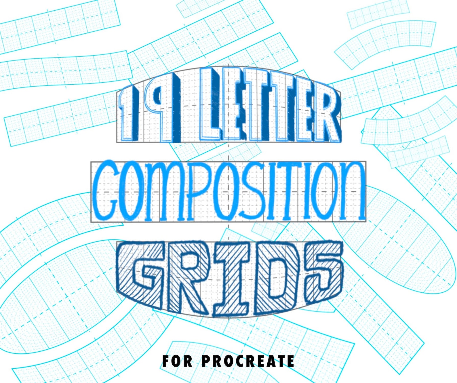 19 Procreate Composition Letter Grid Templates, Brushes for Procreate ...
