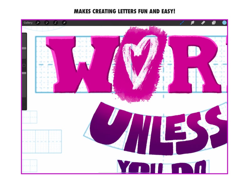 19 Procreate Composition Letter Grid Templates, Brushes for Procreate ...