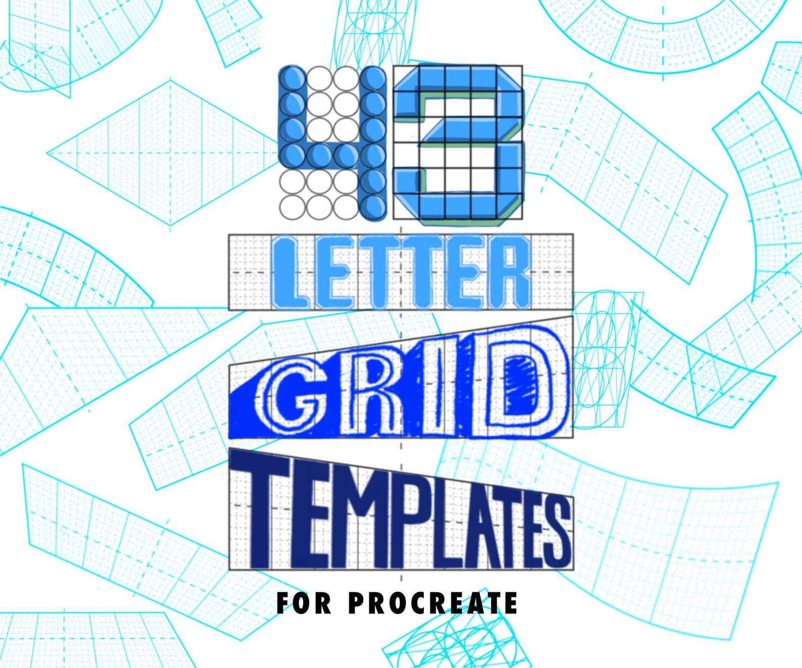 43 Procreate Letter Grid Templates, Grid Brushes, Lettering Guide ...