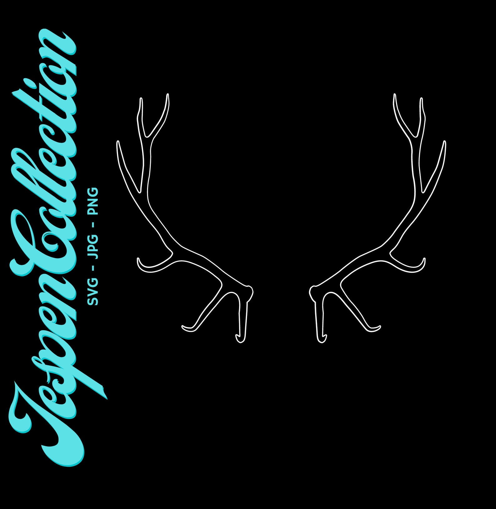 Elk Antler Outline | Hunting SVG JPG PNG - Etsy