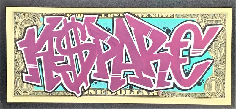 Graffiti Letters on Money Cash Dollar Bill. Personalized - Etsy