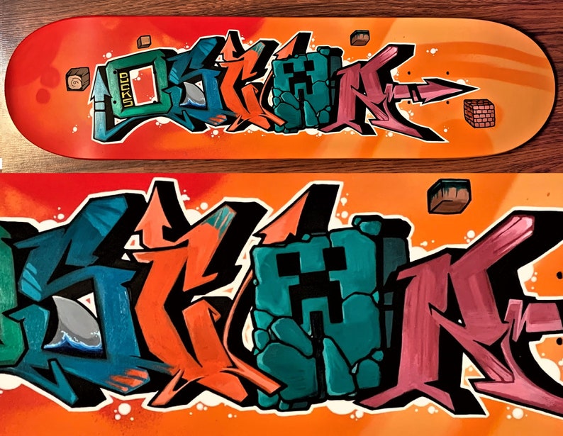 Custom Graffiti Skateboard Deck-personalized Lettering / Theme - Etsy