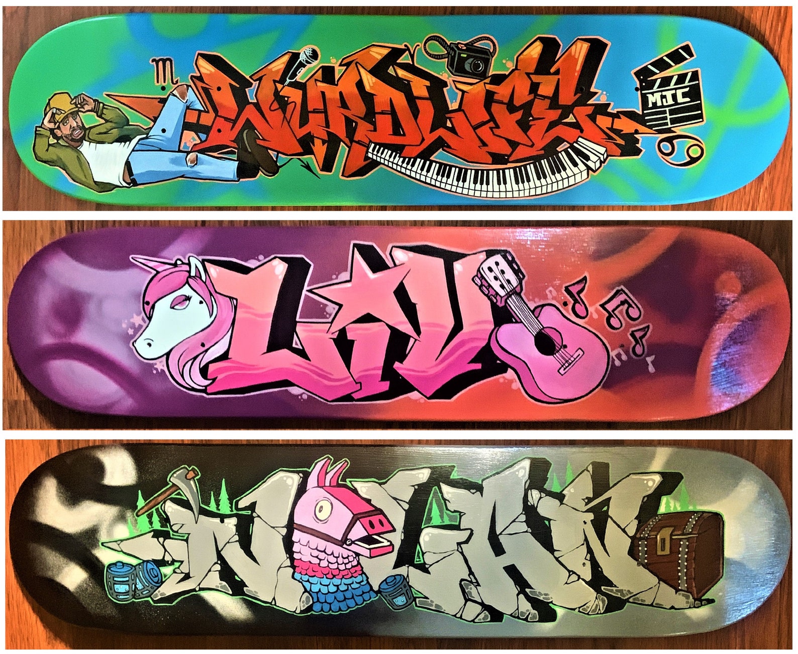 Custom Graffiti Skateboard Deck-personalized Lettering / Theme - Etsy