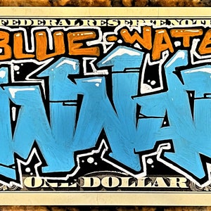 Graffiti Letters on Money, Cash, Dollar Bill. Personalized Custom ...