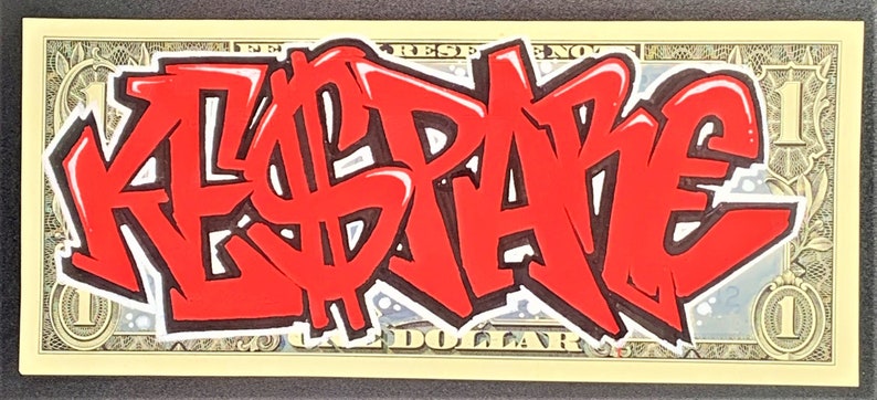 Graffiti Letters on Money Cash Dollar Bill. Personalized - Etsy