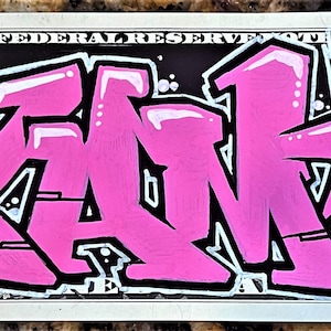 Graffiti Letters on Money, Cash, Dollar Bill. Personalized Custom ...