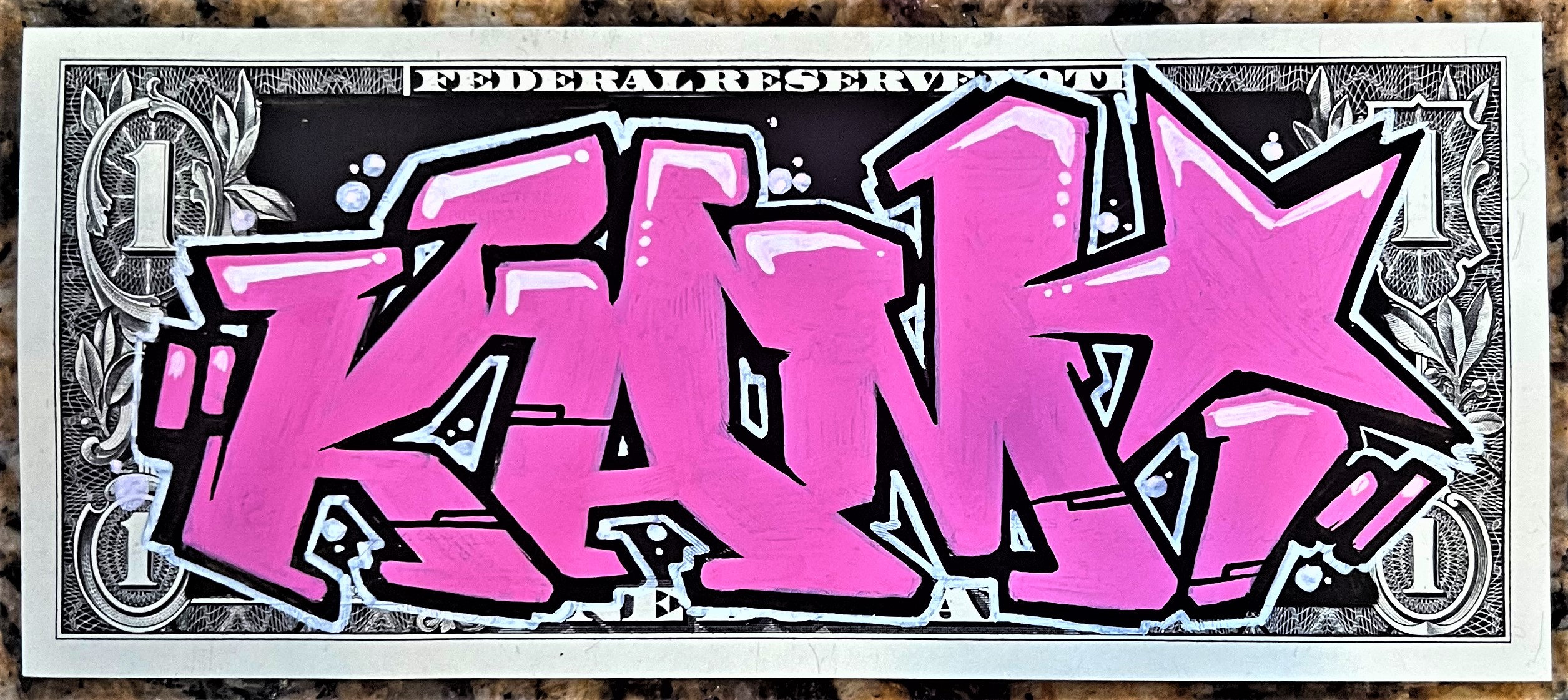 Graffiti Letters on Money, Cash, Dollar Bill. Personalized Custom ...