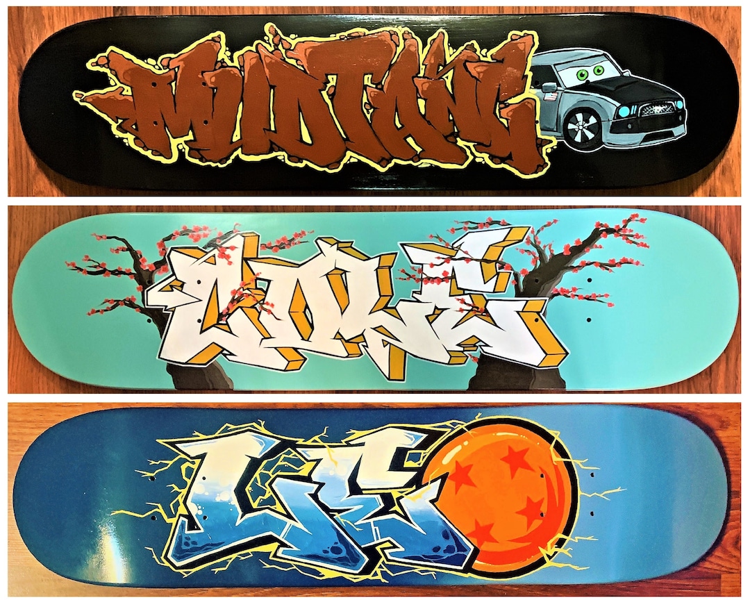 Custom Graffiti Skateboard Deck-personalized Lettering / Theme (sports ...