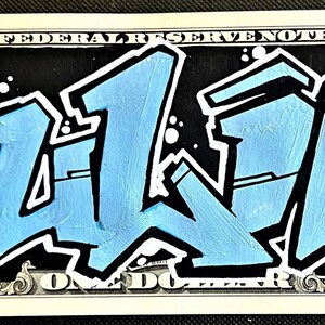Graffiti Letters on Money, Cash, Dollar Bill. Personalized Custom ...