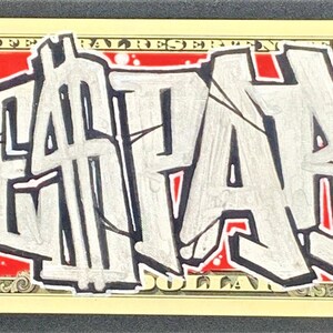 Graffiti Letters on Money Cash Dollar Bill. Personalized - Etsy