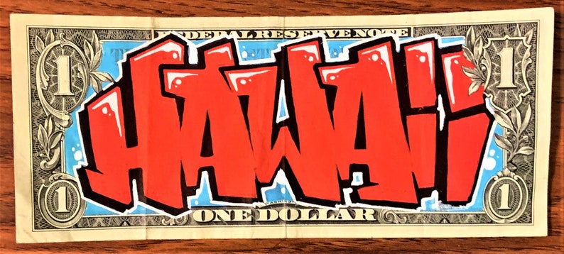 Graffiti Letters on Money Cash Dollar Bill. Personalized - Etsy