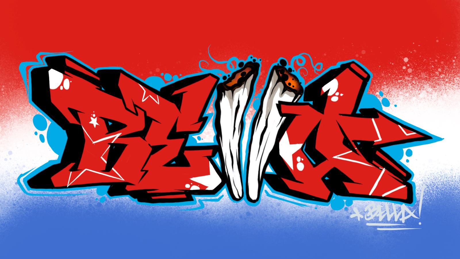 Custom Digital Graffiti Street Art With Graphics and Lettering, Letters ...