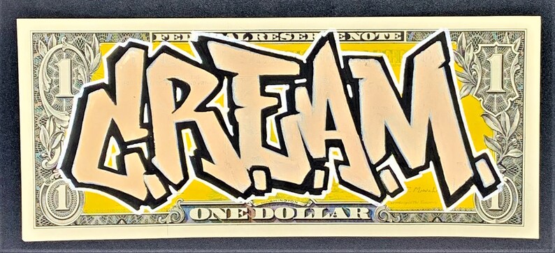Graffiti Letters on Money Cash Dollar Bill. Personalized - Etsy