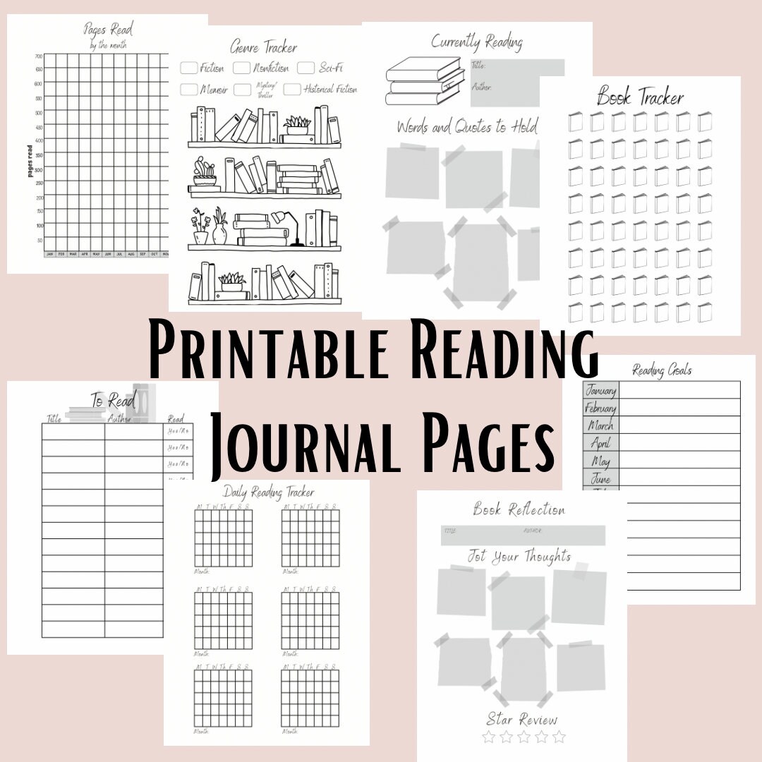 Printable Reading Journal Pages, Adult and Kids, Reading Log, Reading ...