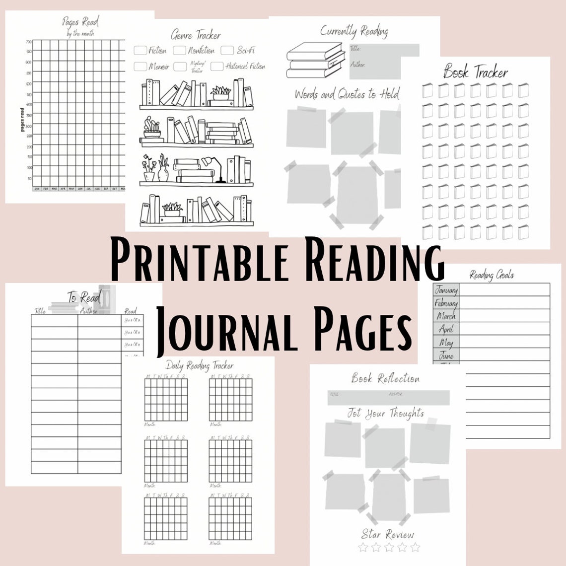 Printable Reading Journal Pages, Adult and Kids, Reading Log, Reading ...
