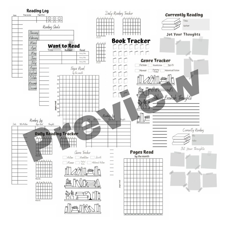 Printable Reading Journal Pages, Adult and Kids, Reading Log, Reading ...