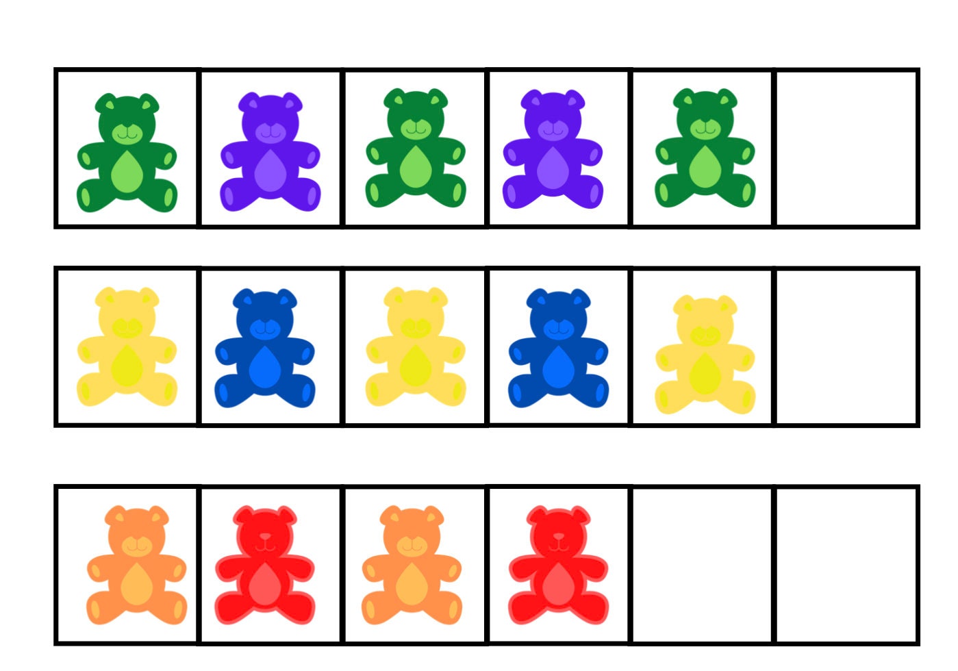 Pre-k and K Counting Bears Mats and Activities - Etsy