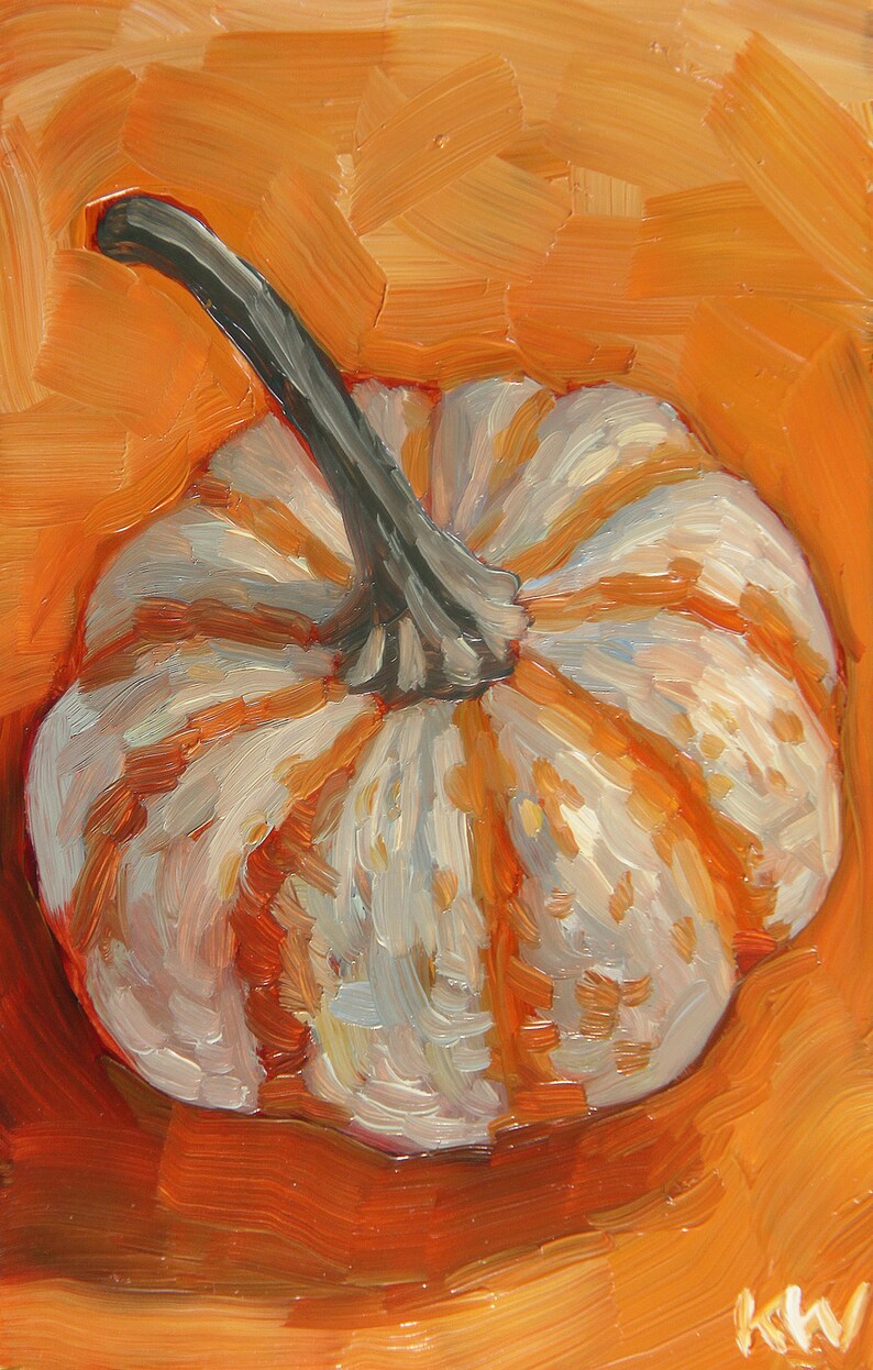 Pumpkin Still Life 2, Small Autumn Oil Painting - Etsy