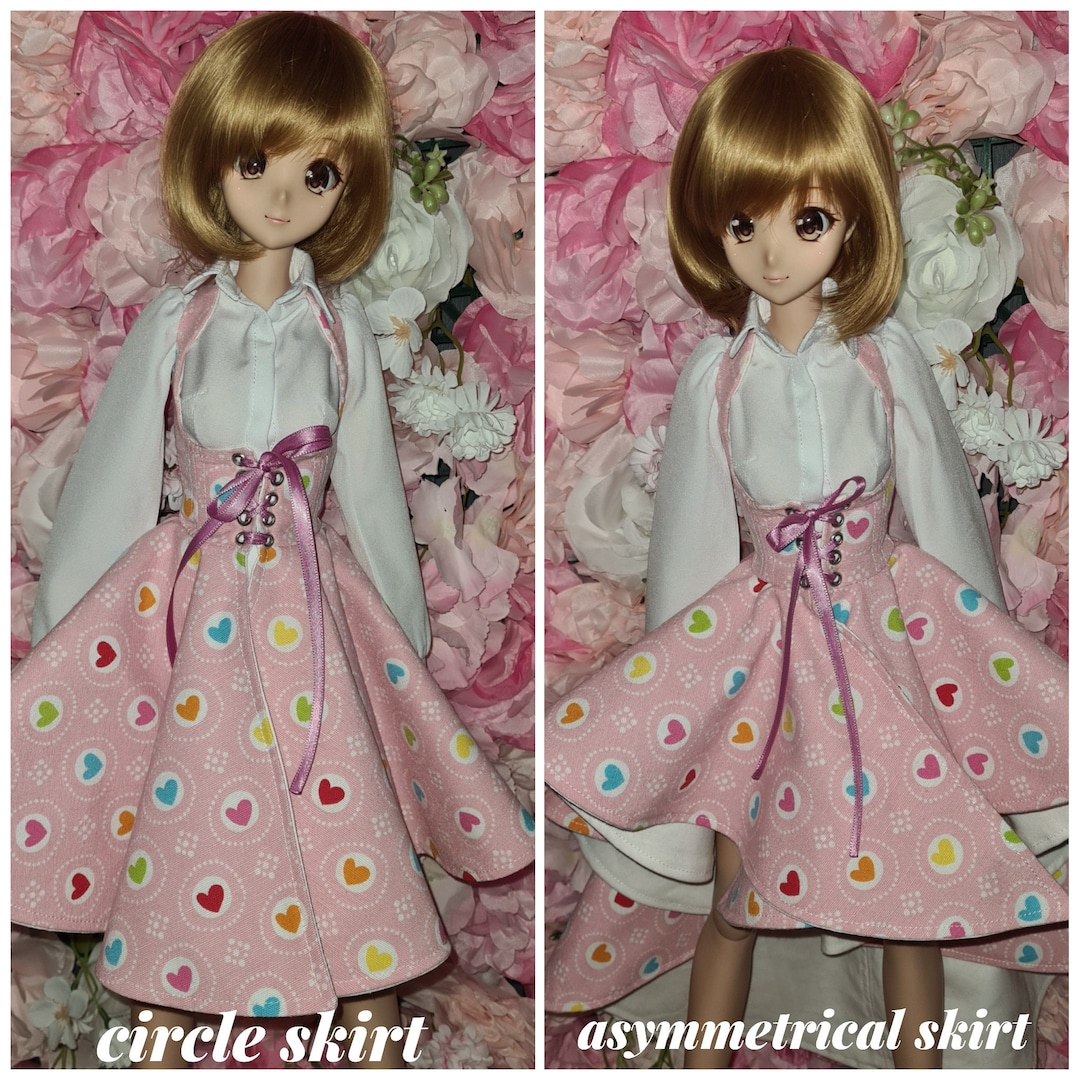 Underbust Corset Dress With Circle or Asymmetrical Skirt, Heart Fabric ...
