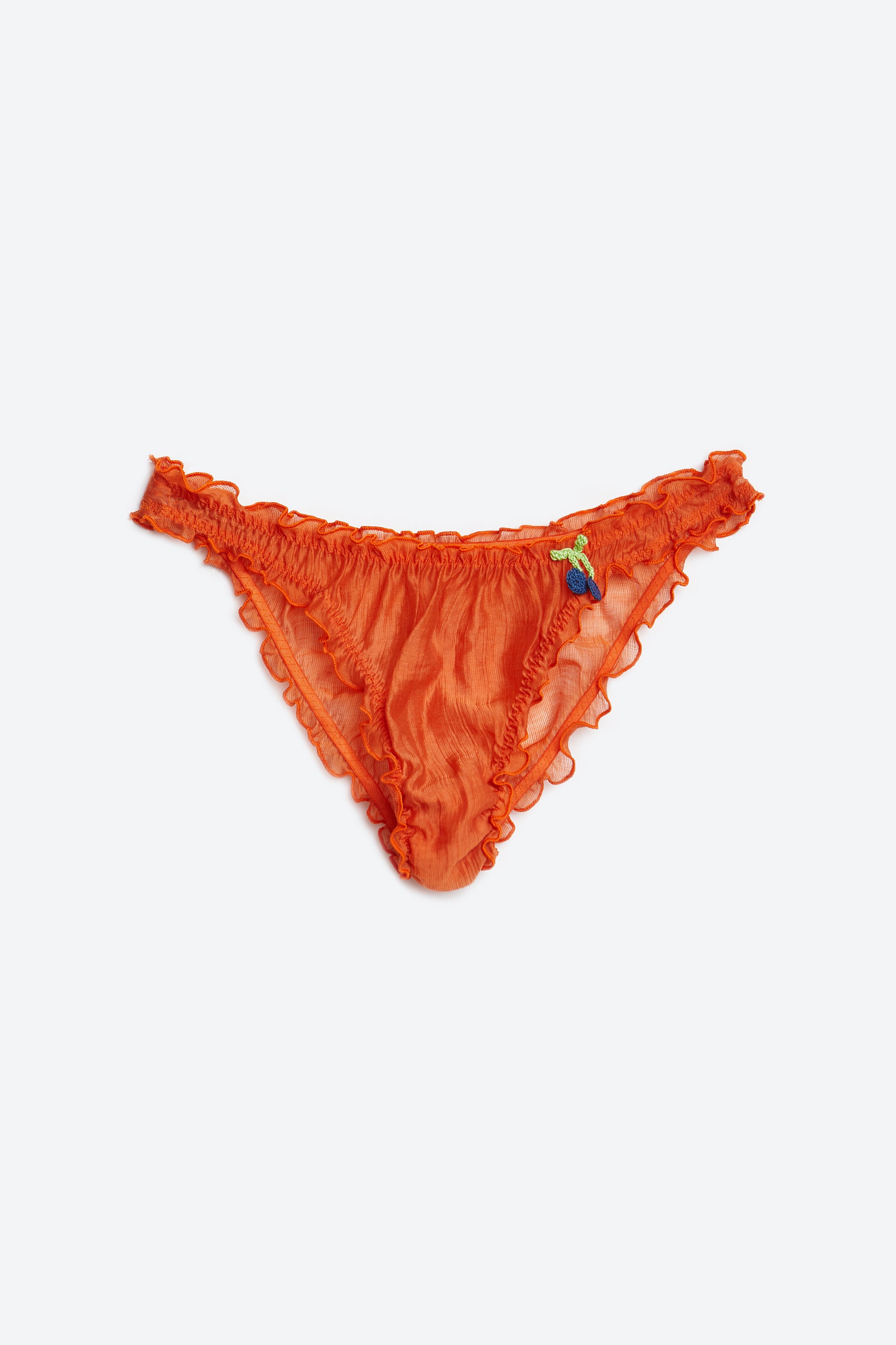 Kawaii Sheer Panties Mesh Cherry Panty Frilly Sheer Panty Cute Ruched
